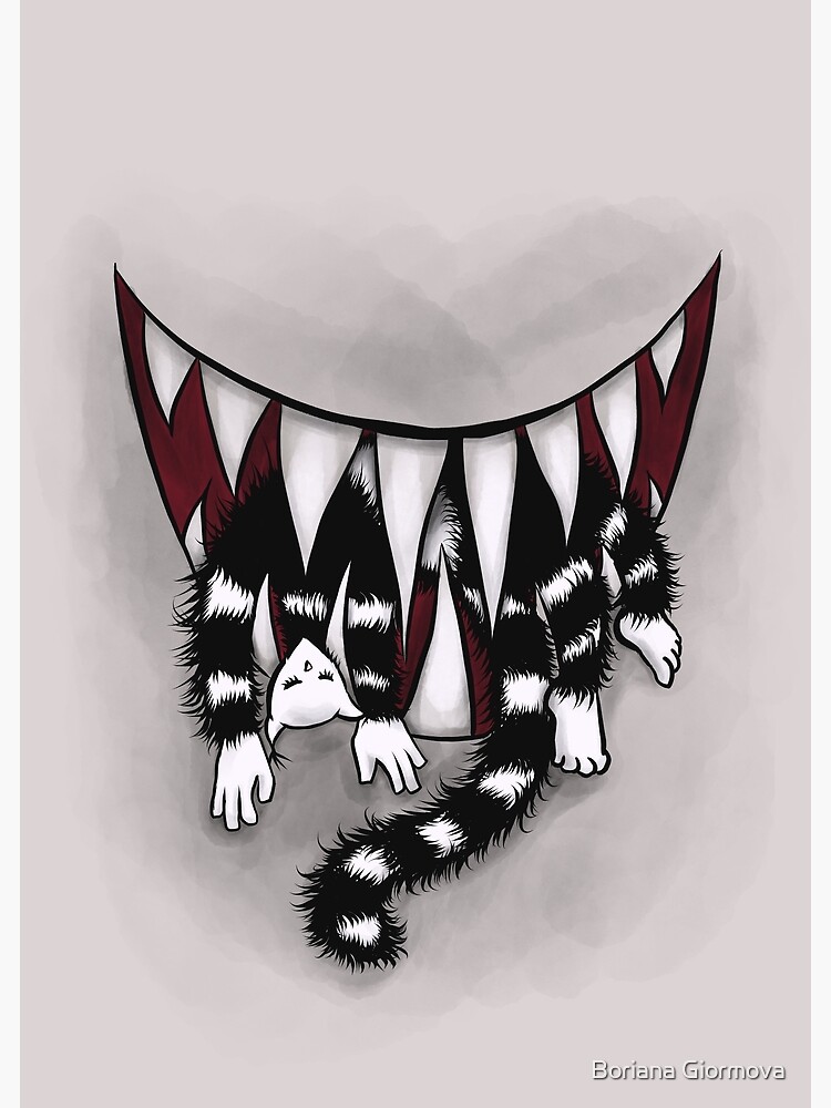 "Big Mouth Sharp Teeth Cat" Poster for Sale by azzza | Redbubble