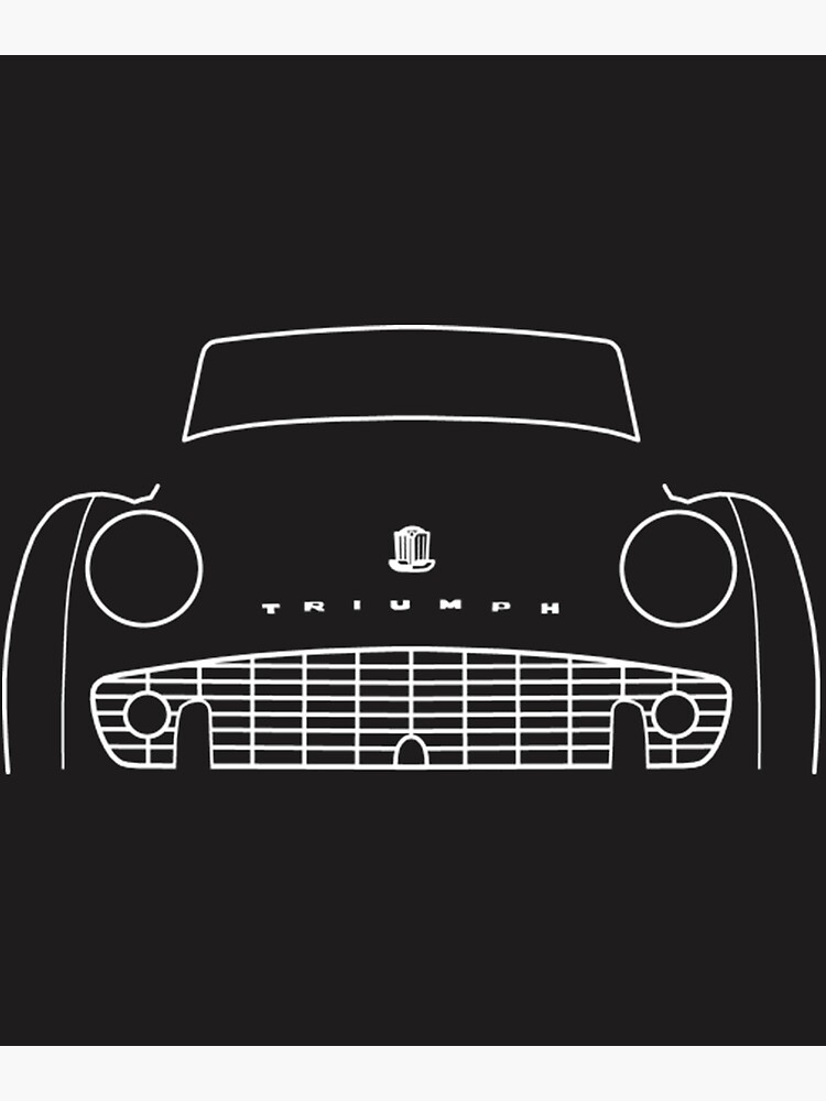 "Triumph Triumph TR3 classic car outline graphic (white)" Art Print for ...