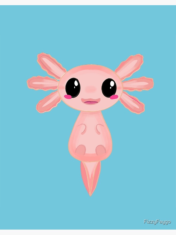 "Chibi Axolotl" Art Print by FizzyFaygo | Redbubble
