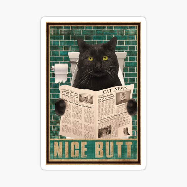 "Nice Butt Cat Poster" Sticker for Sale by Devilfashion | Redbubble