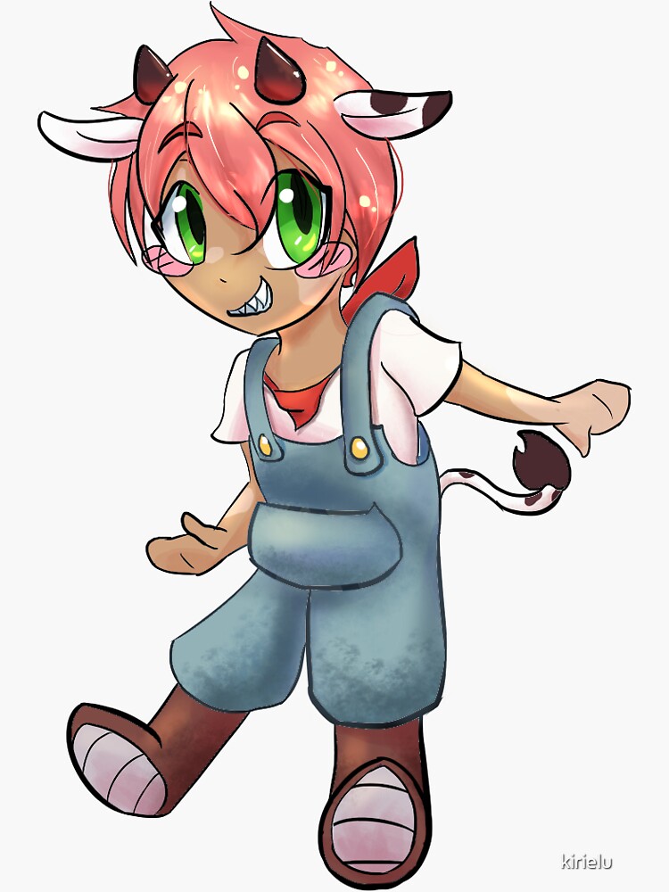"Strawberry Cow Chibi" Sticker for Sale by kirielu | Redbubble