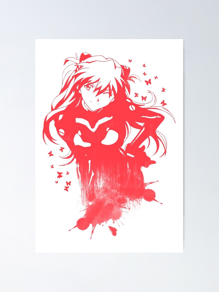 "Asuka - Red color" Poster for Sale by NissaArt | Redbubble