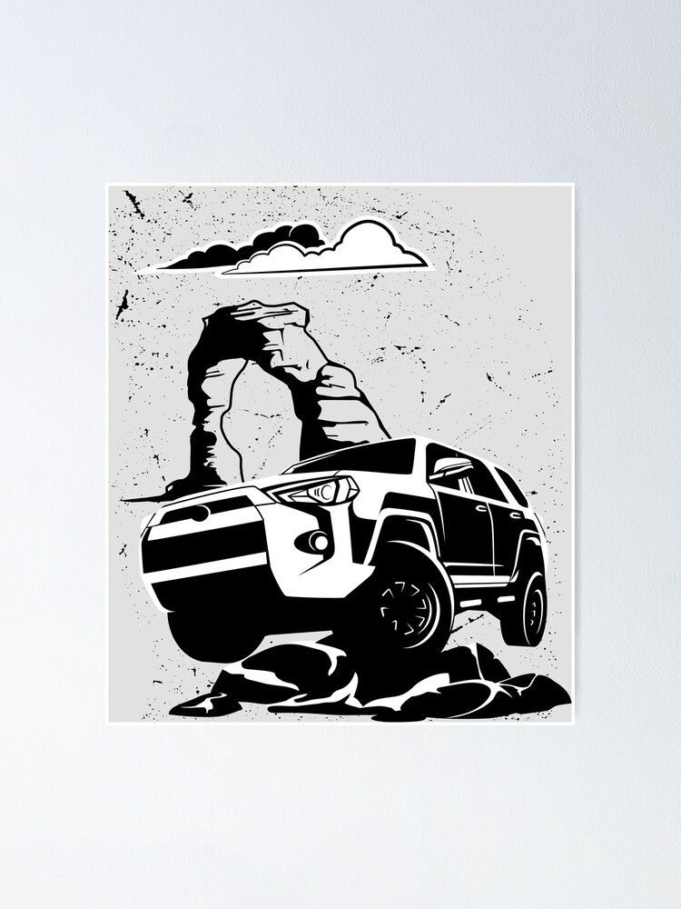 Póster «4Runner | Parque Nacional Arches Diseño SVG en blanco y negro ...