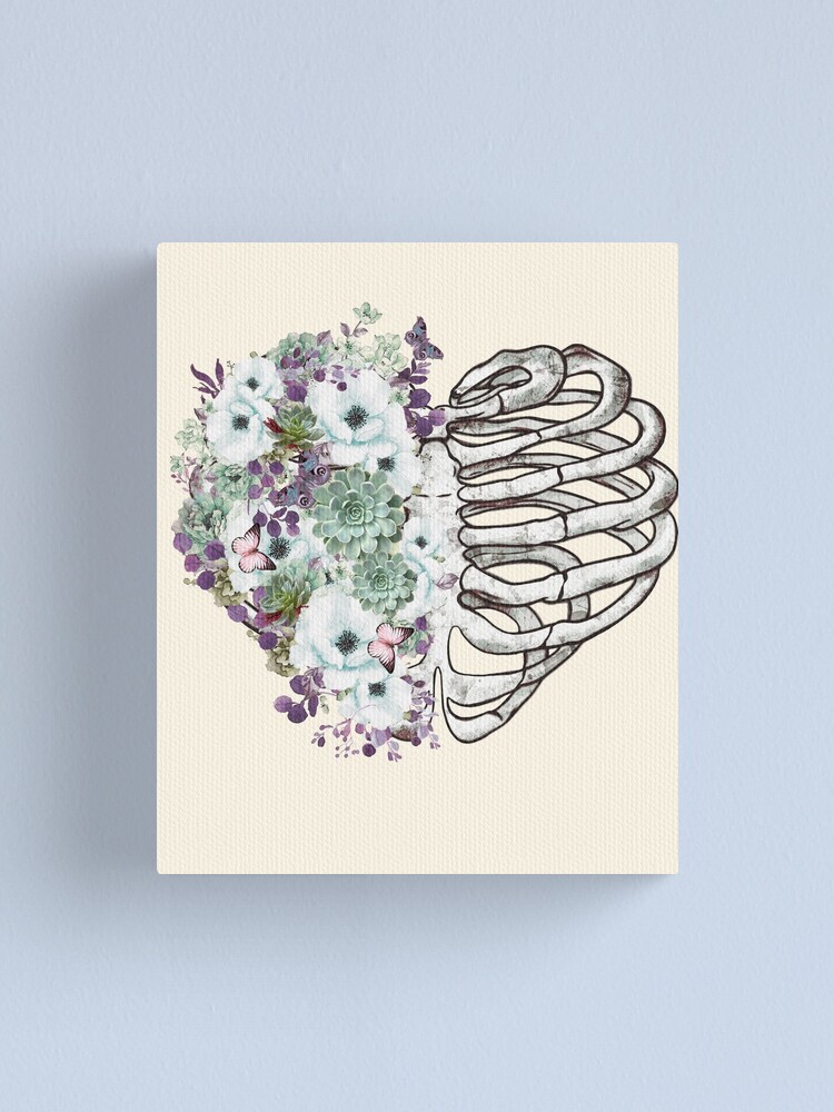 "Rib cage heart shape and flowers succulents plant, rib cage, anatomy ...