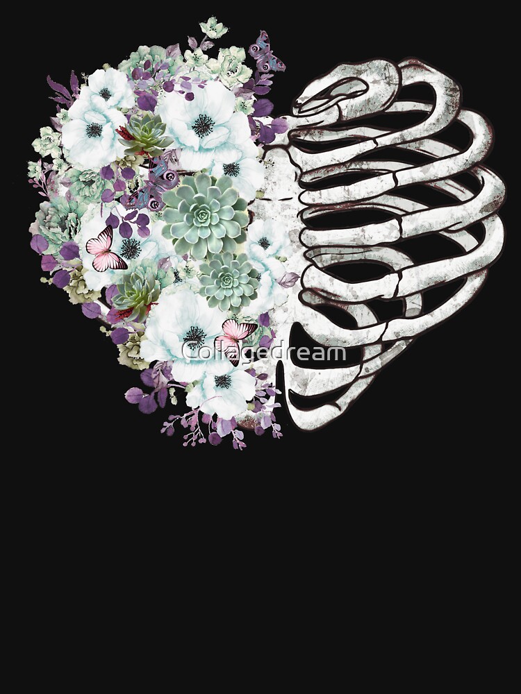 "Rib cage heart shape and flowers succulents plant, rib cage, anatomy ...