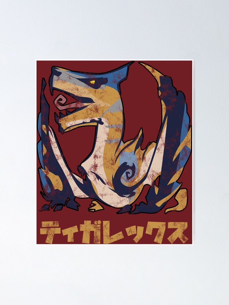 "Monster Hunter Rise Tigrex Kanji Icon" Poster for Sale by ...