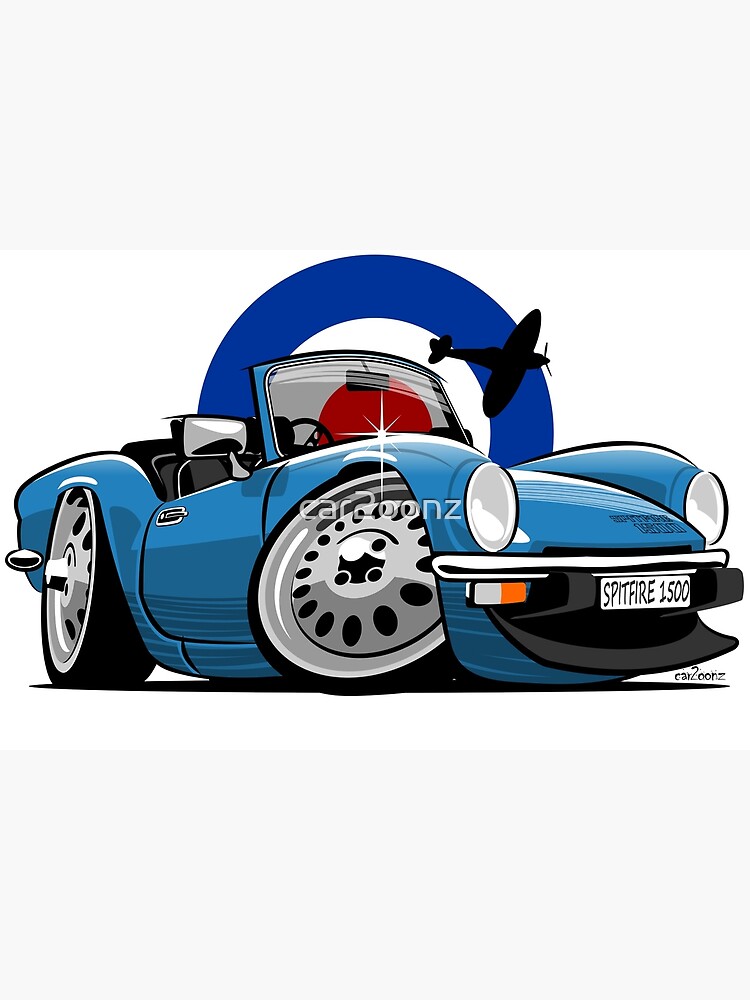 "Triumph Spitfire 1500 caricature blue" Art Print for Sale by car2oonz ...