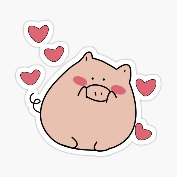 "Bashful Pig" Sticker for Sale by Sydneycc | Redbubble