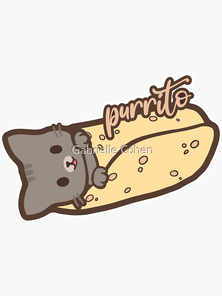 "Purrito" Sticker for Sale by gabicohenn | Redbubble