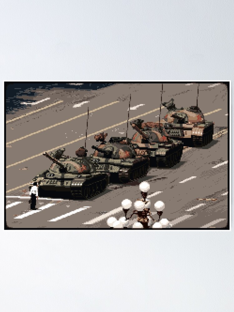 "Tank Man – History in Pixels" Poster by philstrahl | Redbubble