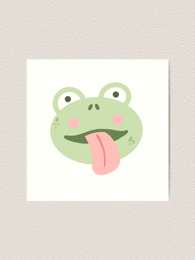 "Cute Kawaii Frog Sticking Out Tongue" Art Print by BobaBerry | Redbubble