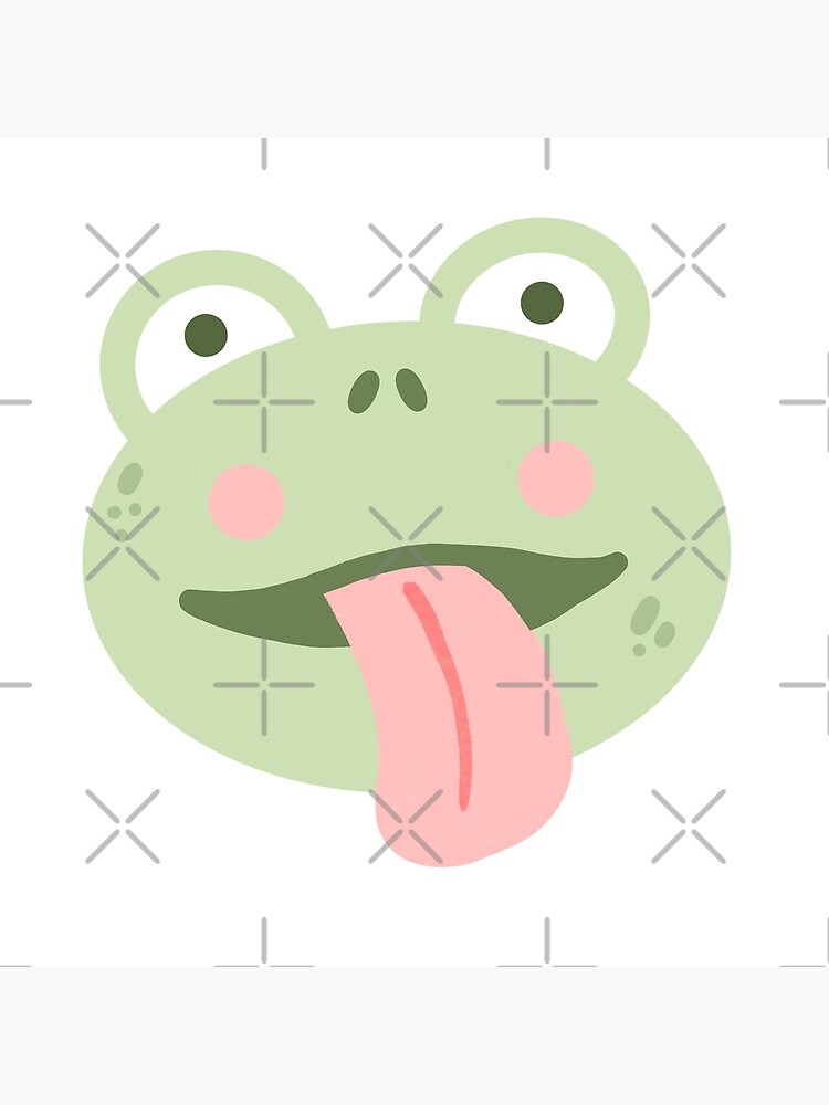 "Cute Kawaii Frog Sticking Out Tongue" Art Print by BobaBerry | Redbubble