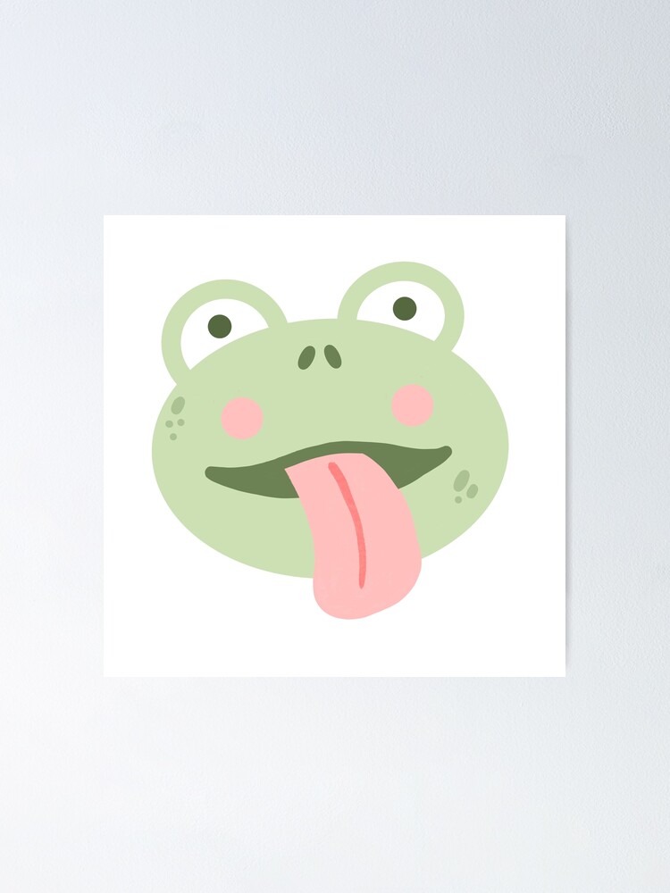 "Cute Kawaii Frog Sticking Out Tongue" Poster for Sale by BobaBerry ...