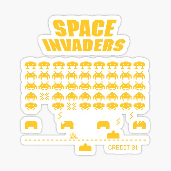 "Space Invaders" Sticker for Sale by misterhow | Redbubble