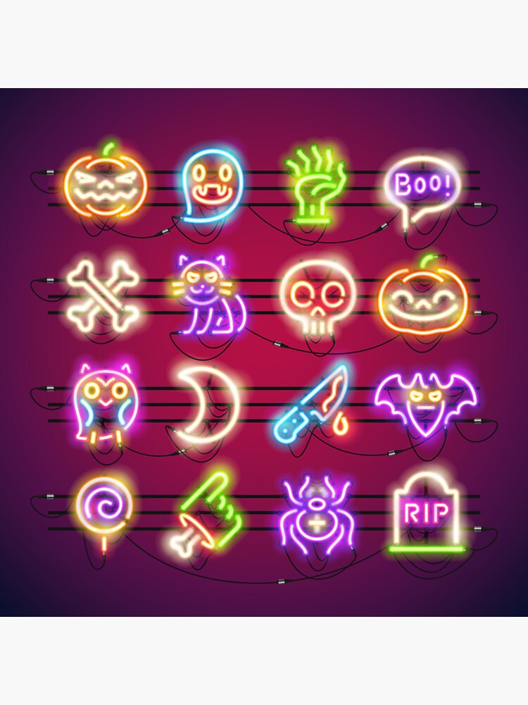 "horror neom icons" Sticker for Sale by bar7r | Redbubble
