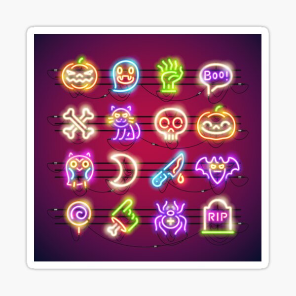 "horror neom icons" Sticker for Sale by bar7r | Redbubble