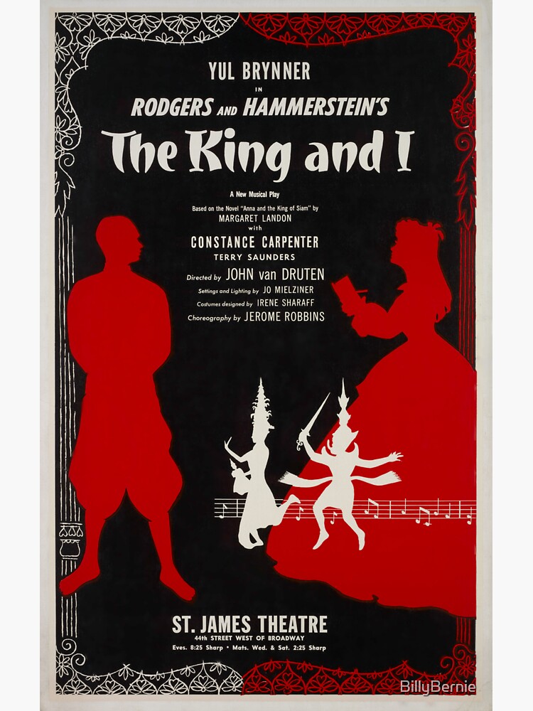 "Reproduction Broadway musical poster The King and I" Sticker for Sale ...