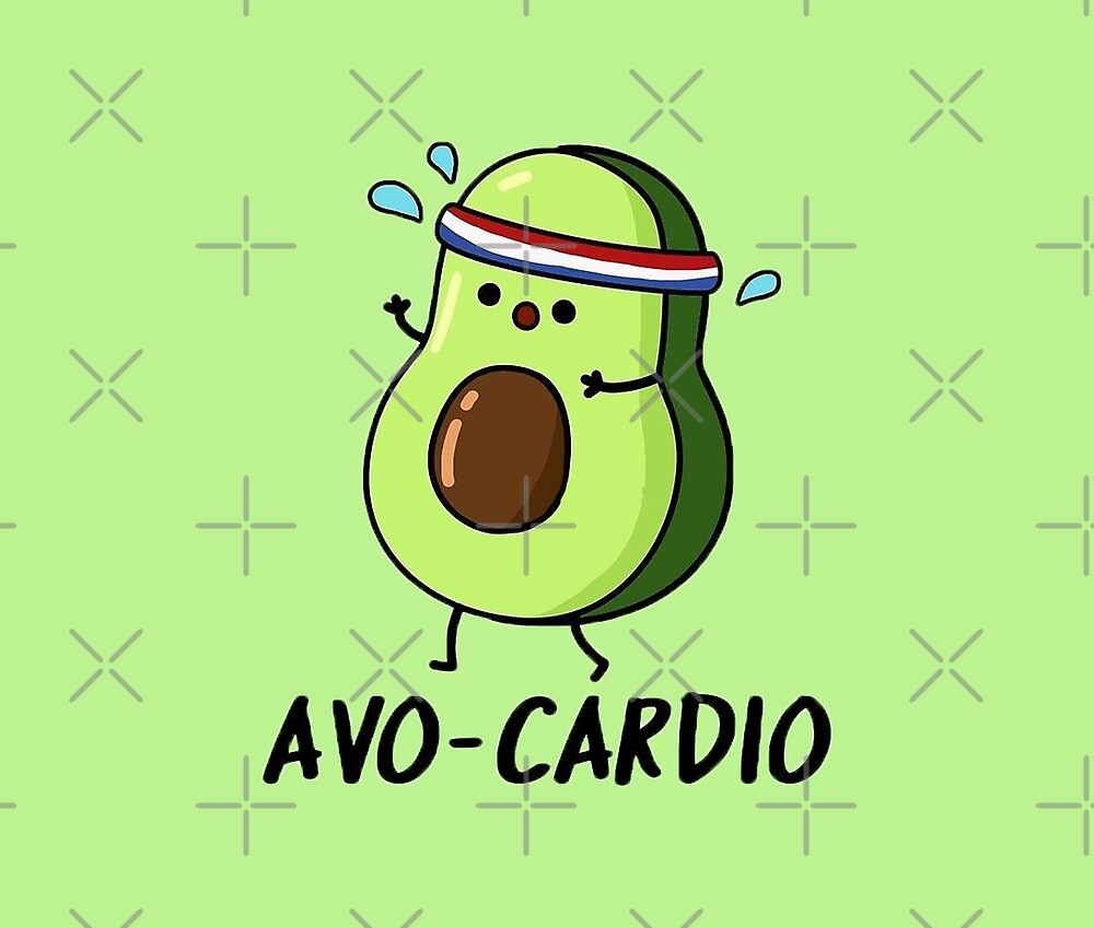 "AvoCardio Avocado Cardio Cartoon Pun" by 14Smith15 | Redbubble