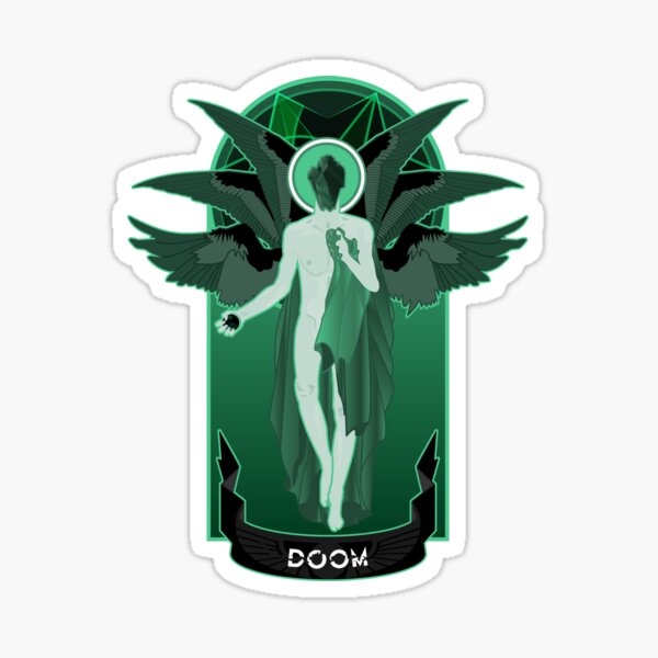 "Winged Doom" Sticker for Sale by designurvictory | Redbubble