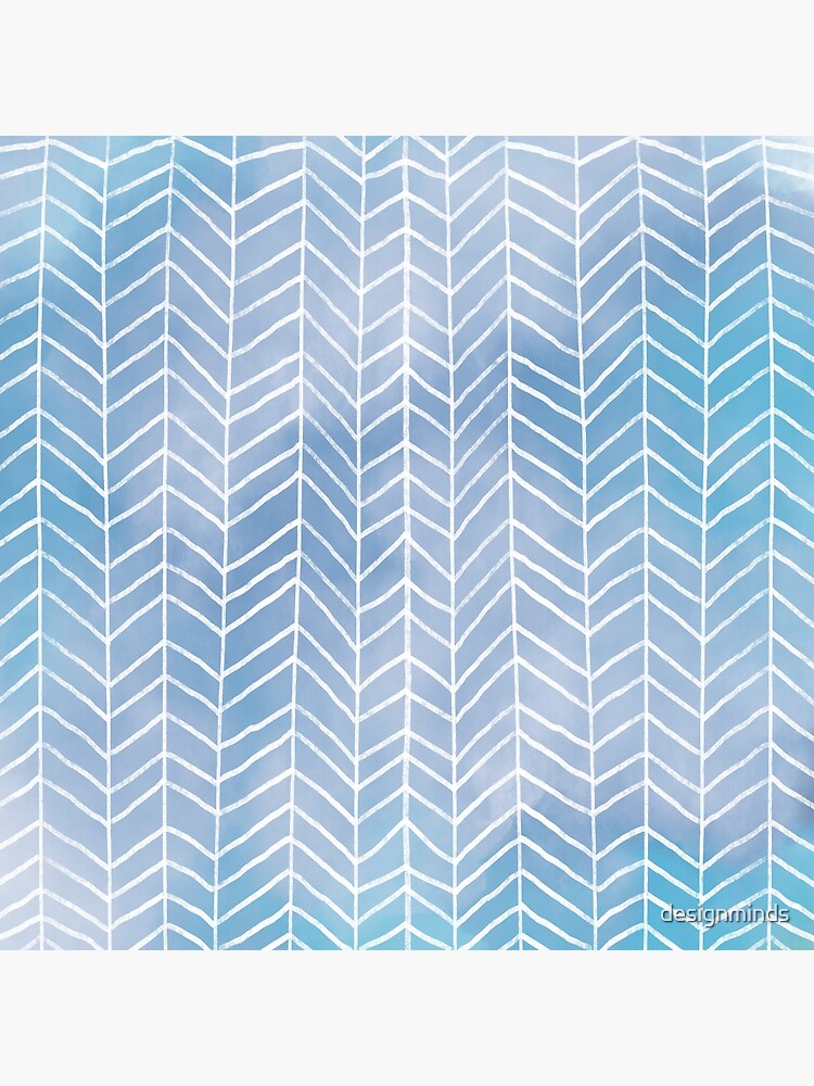 "Blue Watercolor Herringbone Pattern (blue/white)" Poster by ...
