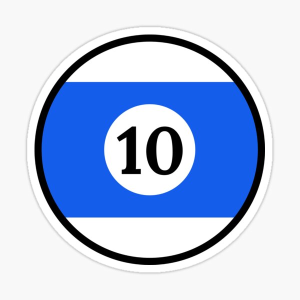 "Billiard 10 Ball Blue Stripes " Sticker for Sale by Taumaturgo | Redbubble