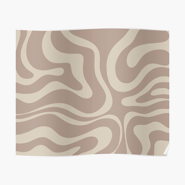 "Liquid Swirl Retro Abstract Pattern in Creamy Cocoa" Poster by ...
