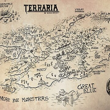 "Terraria World Map by BionicBandit" Photographic Print for Sale by ...