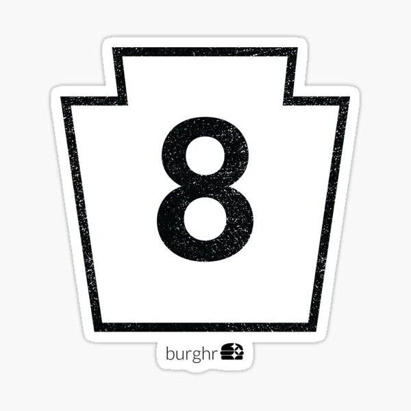"Route 8 - Keystone" Sticker by burghr | Redbubble