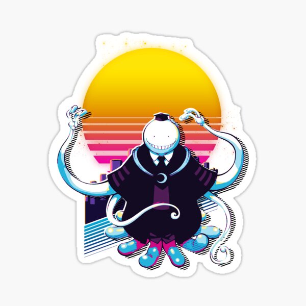 "Assassination Classroom - Koro Sensei Retrowave" Sticker for Sale by ...