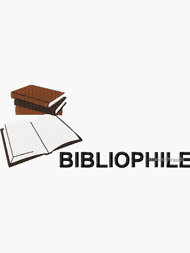 "Bibliophile Linear" Sticker by storiedthreads | Redbubble