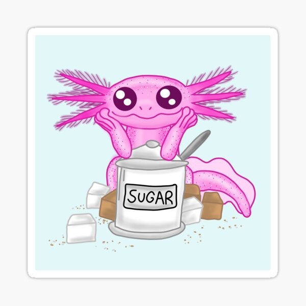 "Kawaii axolotl sugar cube blue version " Sticker for Sale by ...