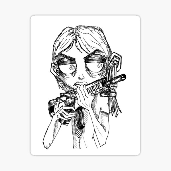 "Girl with a Gun Sticker" Sticker by heheashna | Redbubble