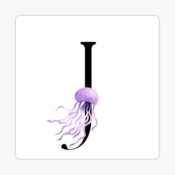 "J Monogram animal alphabet / Letter J - Jellyfish" Sticker for Sale by ...