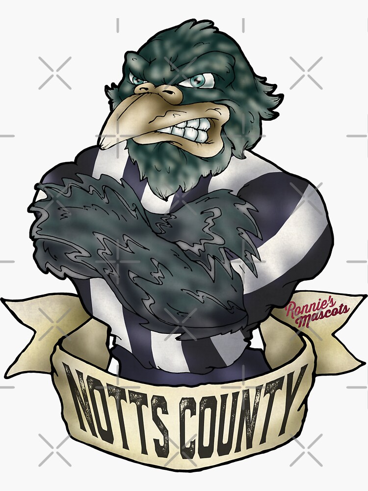 "Notts County Magpie Mascot" Sticker for Sale by RonniesMascots | Redbubble
