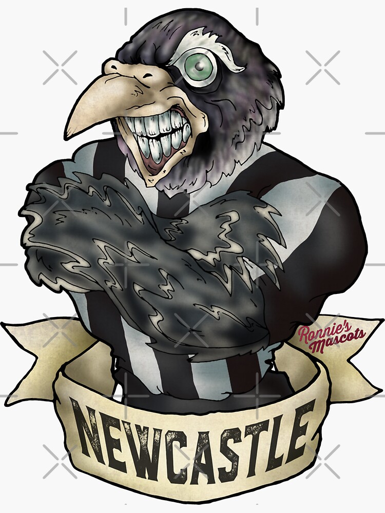 "Newcastle Magpie Mascot" Sticker by RonniesMascots | Redbubble