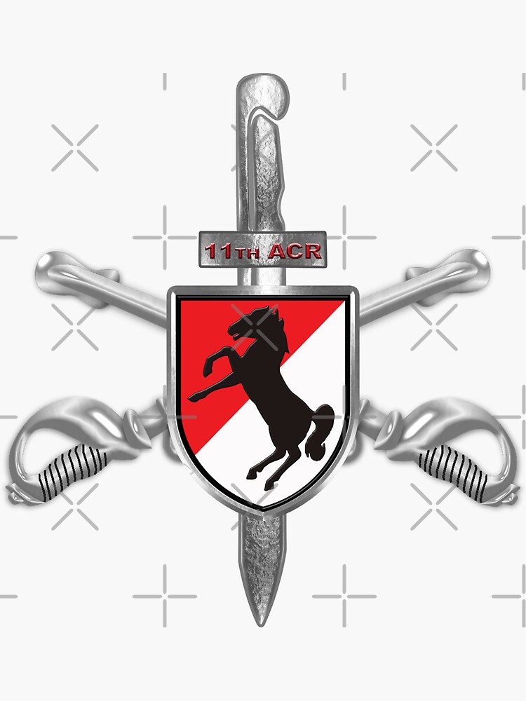 " 11th Armored Cavalry Regiment “Black Horse” Crossed Sabers" Sticker ...