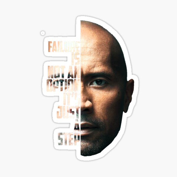 "Dwayne 'The Rock' Johnson" Sticker for Sale by TheQuotesMap | Redbubble