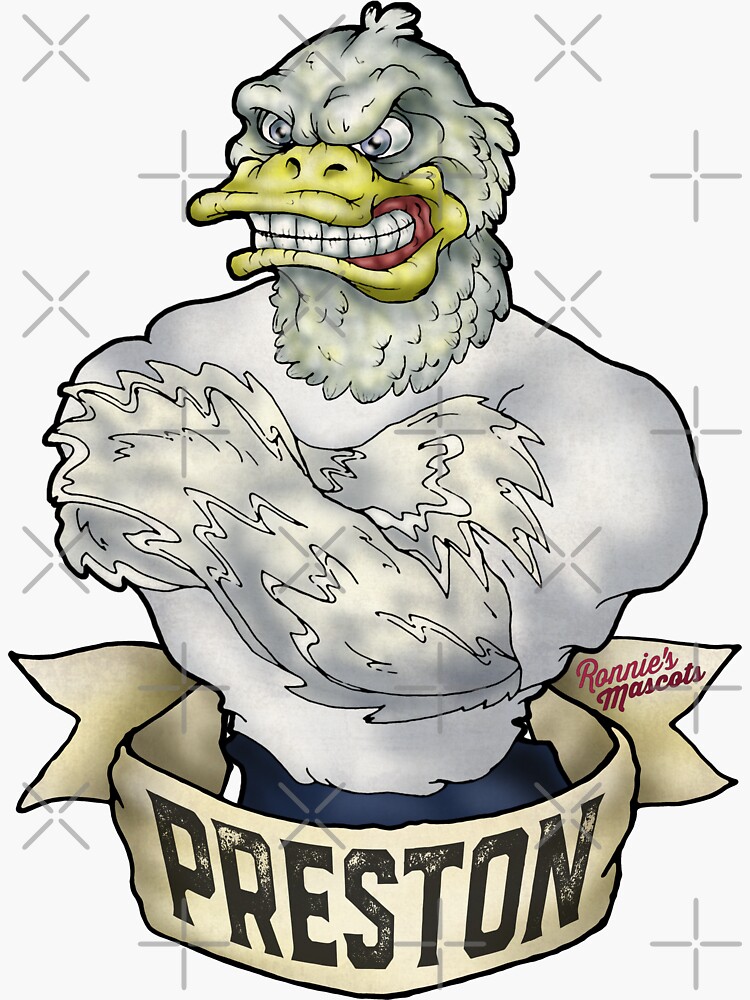 "Preston North End Duck Mascot" Sticker by RonniesMascots | Redbubble