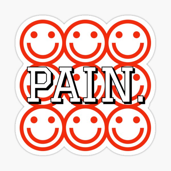 "pain." Sticker by marjard | Redbubble
