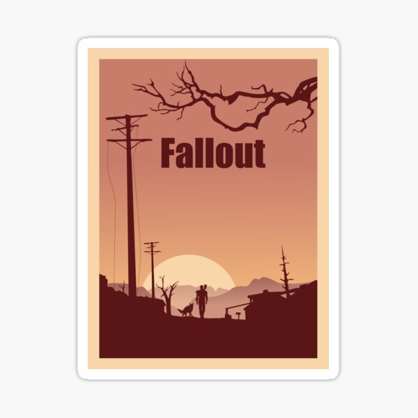 "Fallout - Minimalist Travel Style - Video Game Art" Sticker for Sale ...