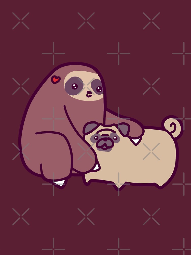 "Sloth and Pug" T-shirt for Sale by SaradaBoru | Redbubble | sloth t ...