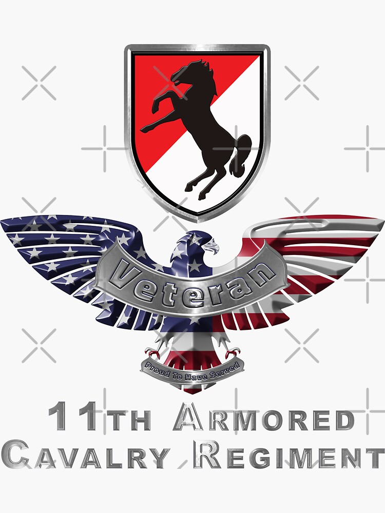 "11th Armored Cavalry Regiment Veteran Eagle" Sticker by SoldierAlways ...