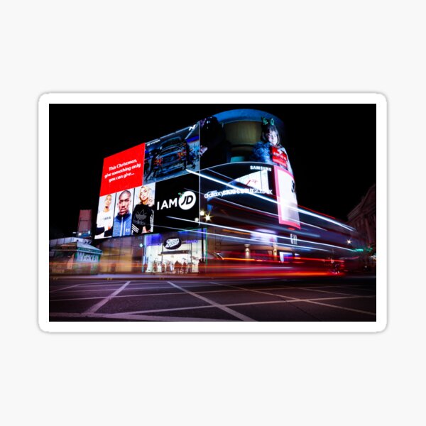 "Piccadilly Circus Light trail" Sticker by RdesignsL | Redbubble