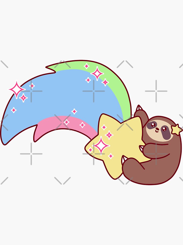"Shooting Star Sloth" Sticker by SaradaBoru | Redbubble