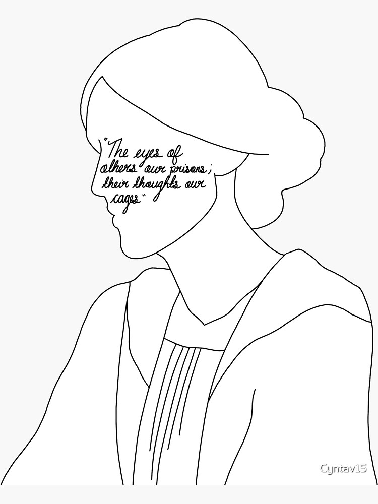 Pegatina «Cita y esquema de Virginia Woolf» de Cyntav15 | Redbubble