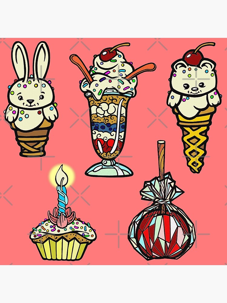 "Sweet Tooth sticker pack" Poster by sandpiperstudio | Redbubble