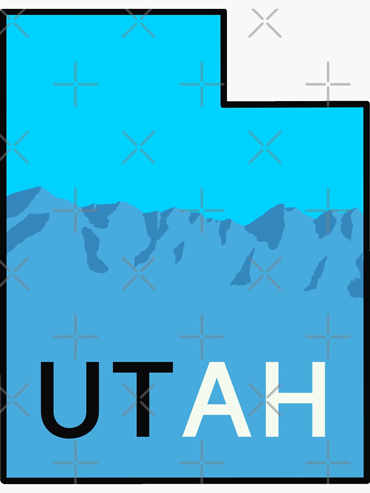 "Utah Blue Cutout of State Shape" Sticker for Sale by eodesigns | Redbubble