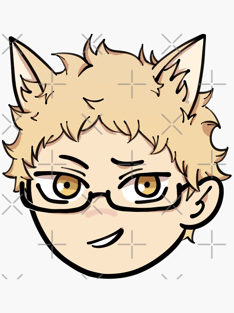 "Tsukishima Kei Haikyuu Karasuno Sticker/Magnet/Button" Sticker by ...