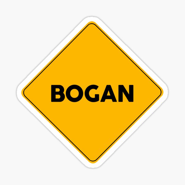 "Bogan | Yellow Road Sign " Sticker for Sale by FriendsList | Redbubble