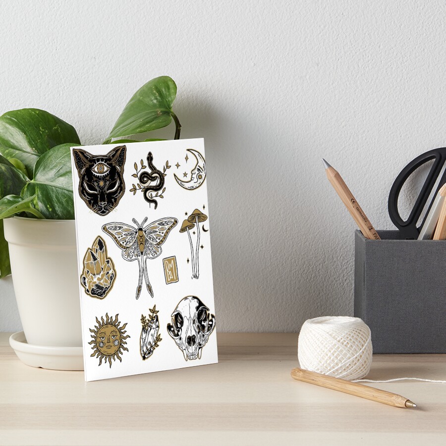 "Witchy Flash Sheet - tattoos" Art Board Print for Sale by ...